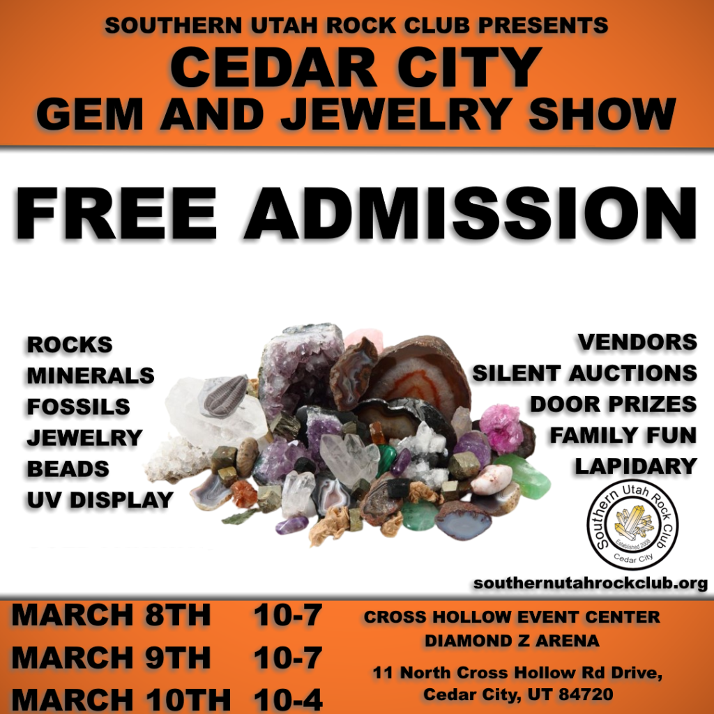 Rock, Gem & Jewelry Show – March 2024 – Southern Utah Rock Club